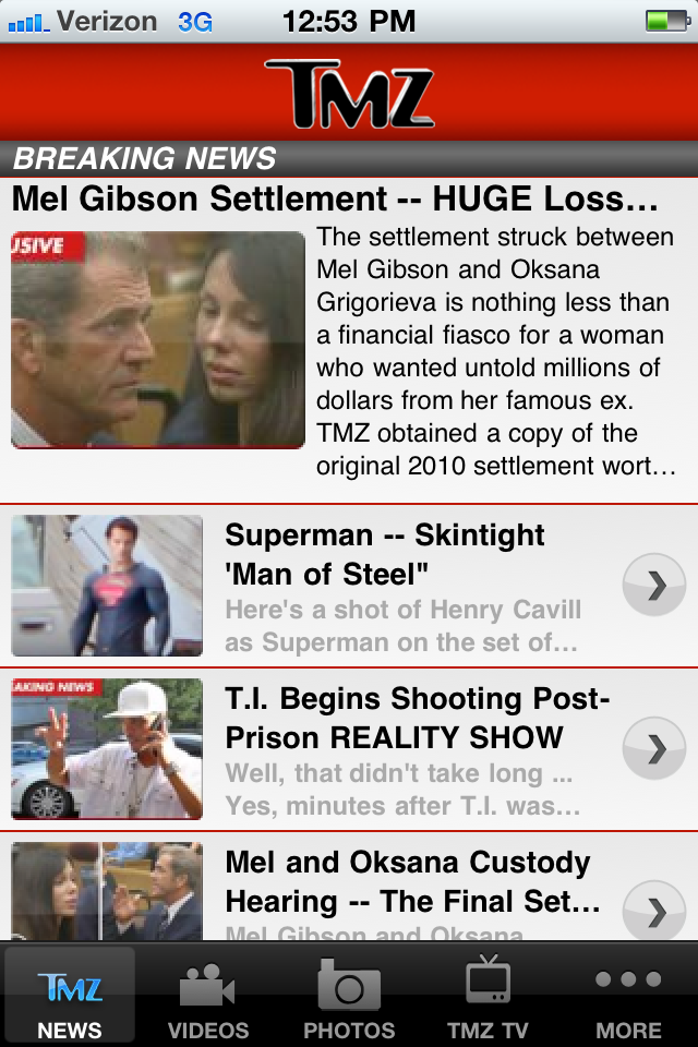 TMZ for iPhone